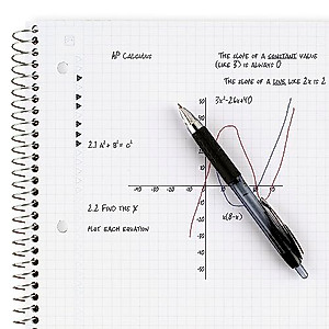 Five Star Spiral Notebook, 1-Subject, Graph Ruled Paper, Fights Ink Bleed, Water Resistant Cover, 8-1/2" x 11", 100 Sheets, Black (73679)