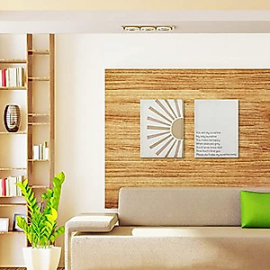 Anyzal Boho Sun Canvas Wall Art, Modern Bohemia Sunset Sunrise Wall Art Canvas Prints Ready to Hang, Geometric Sunshine Wall Decor for Living Room, Bedroom (11.8" W x 15.7" H x 2 PCS)