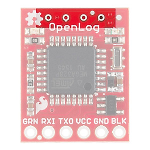 SparkFun OpenLog Open-source data logger works over a simple serial connection Supports microSD FAT16/32 cards up to 32GB Configurable baud rates up to 115200bps Preprogrammed ATmega328 and bootloader
