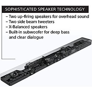 Sony HT-A5000 5.1.2ch Dolby Atmos Sound Bar Surround Sound Home Theater with DTS:X and 360 Spatial Sound Mapping, works with Alexa and Google Assistant