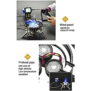 Bulin AirOka B17 6800W Super Windproof Outdoor Camping Stoves Portable Camping Stove Burner Strong Firepower with Piezo Ignition Folding Lightweight Backpacking Stove for Outdoor Hiking Cooking BBQ