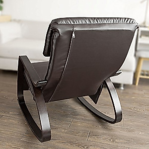 Haotian New Relax Rocking Chair Lounge Chair with Adjustable Footrest and Removable Side Bag, FST20-BR