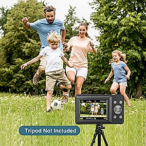 Digital Camera 1080P 44MP Digital Point and Shoot Camera Kids Camera with 32GB Memory Card,16X Zoom for Children Boys Girls Students, Black