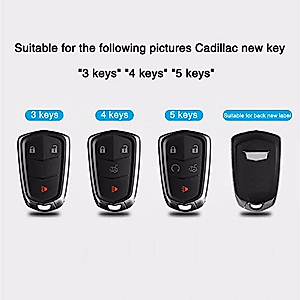 YIJINSHENG TPU Soft Plating Smart Key Fob Remote Cover Case Protector Keyless Jacket for Cadillac CT6 XT5 CTS XTS SRX ATS GTS ATSL HYQ2AB HYQ2EB Car Key Chain (Silver)