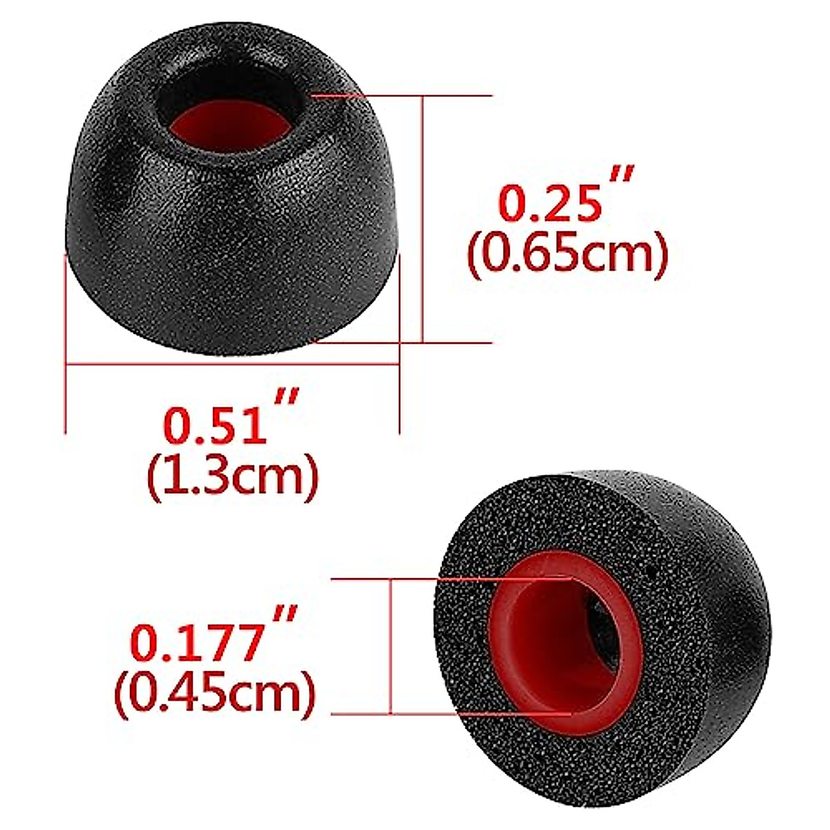 Geekria 3 Pairs Comfort Memory Foam True Wireless Earbuds Ear Tips Compatible with 4.5-6.3mm in-Ear Earphones Nozzle Blocking Noise Foam Tips/Earbud Ear Tips/Tips Eartips (L Size/Short)