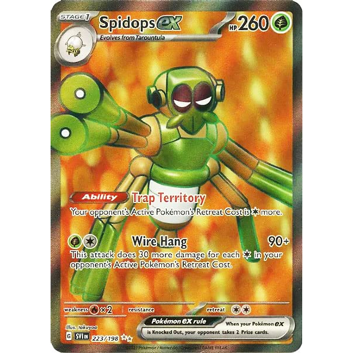 Pokemon - Spidops ex 223/198 - Scarlet & Violet - Ultra Rare - Holo Full Art