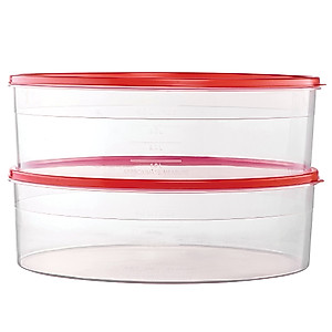 Pie Carrier Cake Storage Clear Container with Red Lid | 10.5" Large Round Plastic Cupcake Cheesecake Muffin Flan Cookie Tortilla Holder Storage Containers Airtight | Pie Keeper Transport Container