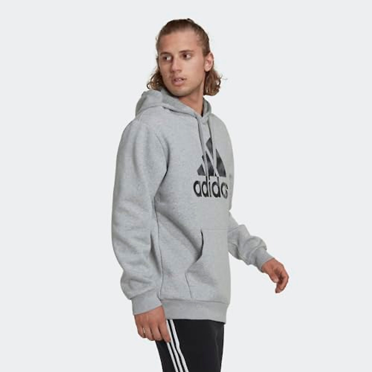adidas Men's Essentials Camouflage Printed French Terry Hoodie, Medium Grey Heather, Small