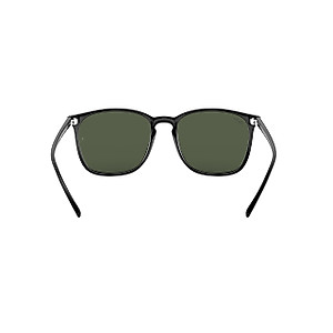 Ray-Ban RB4387 Square Sunglasses, Black/Dark Green, 56 mm