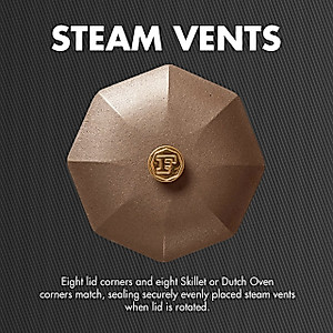 FINEX 10" Cast Iron Skillet Lid with Brass Handle, Modern Heirloom, Handcrafted in the USA, Pre-seasoned with Organic Flaxseed Oil