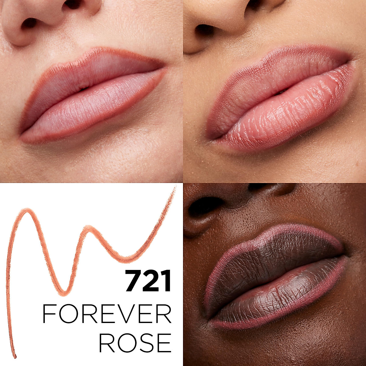 L’Oréal Paris Colour Riche Lip Liner Pencil, Creamy Lip Liner with Omega 3 and Vitamin E, 721 Forever Rose (Deep Berry Rose)