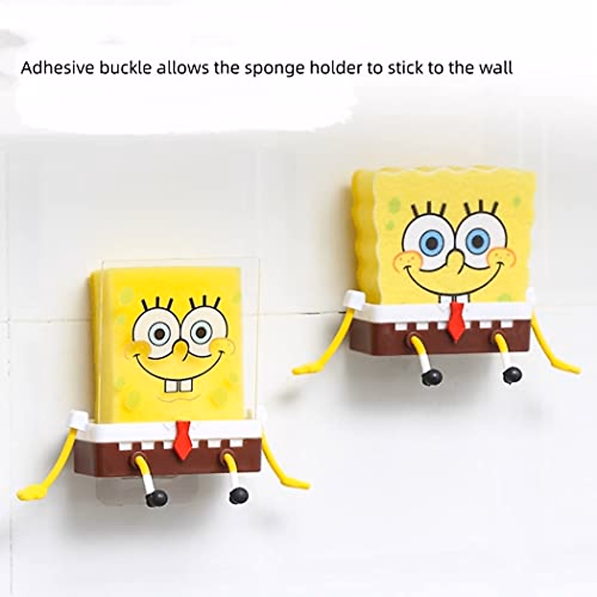 DISJOFEI Kitchen Cartoon Sponge Holder, Creative Cleaning Sponge Holder with 3pc Sponge, Kitchen Sink Sponge Holder