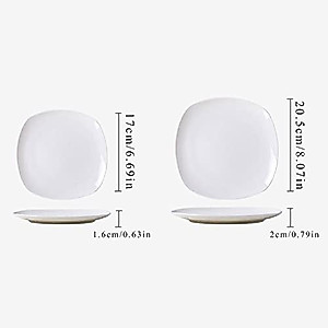 Dishes Plates Ceramic Dinner Plate Set 8 Inch 10 Inch Dishes Set for Salad Pasta Dessert Plates and Appetizer Microwave Oven Dishwasher Safe (Set of 4,6,10) Home dining plate ( Color : C , Size : 6.5I