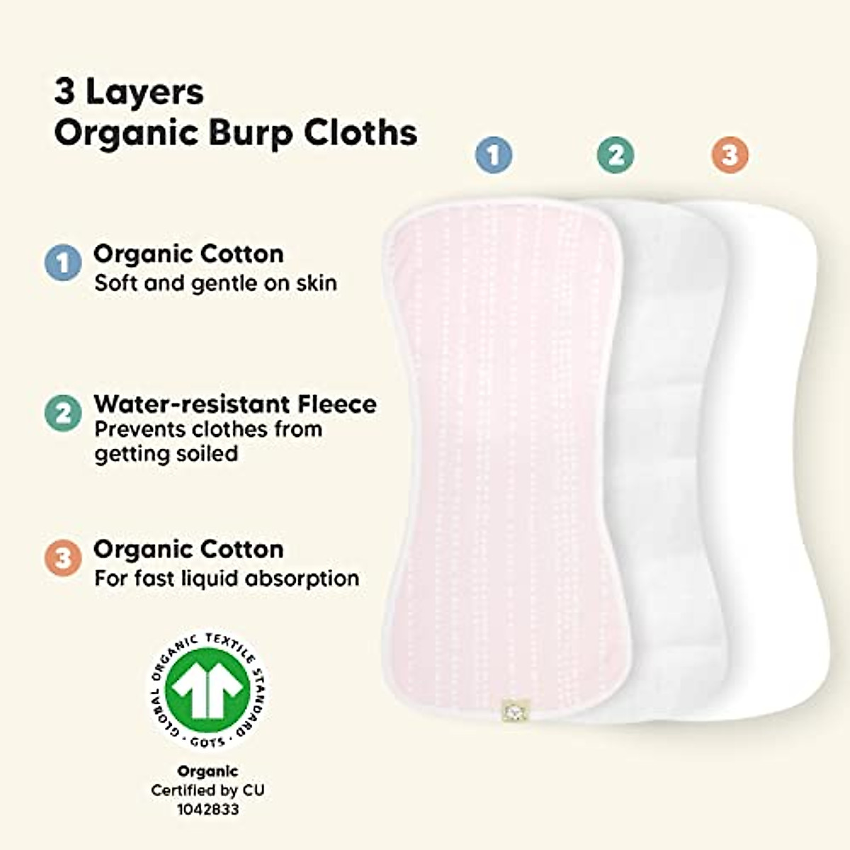 KeaBabies Diaper Caddy Organizer and 5-Pack Organic Burp Cloths Baby Girl, Boy - Baby Organizer for Nursery - Large Burping Cloths for Babies - Car Storage Organizer - Baby Burp Cloths for Girls