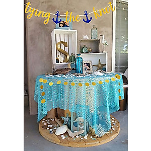 Laventy Set of 2 Tying the Knot Banner Nautical Bachelorette Banner Nautical Bachelorette Balloons Nautical Engagement Party Decor Nautical Bridal Banner