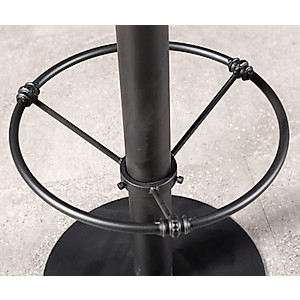 LOKKHAN 42" Tall Bar Table Set with 2 Stools,3-Piece Round Table Compact Chairs Bar Height Tabletop for Pub Kitchen Dining Living Party Bistro Breakfast,Space-Saving,Most Welded(Black & Brown)