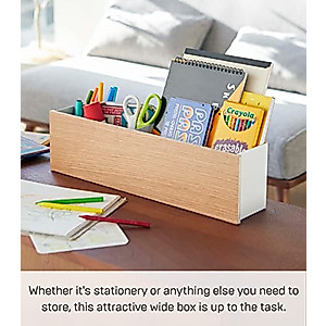 Yamazaki Home Storage Box | Steel | Desk Organizer, One Size, Ash