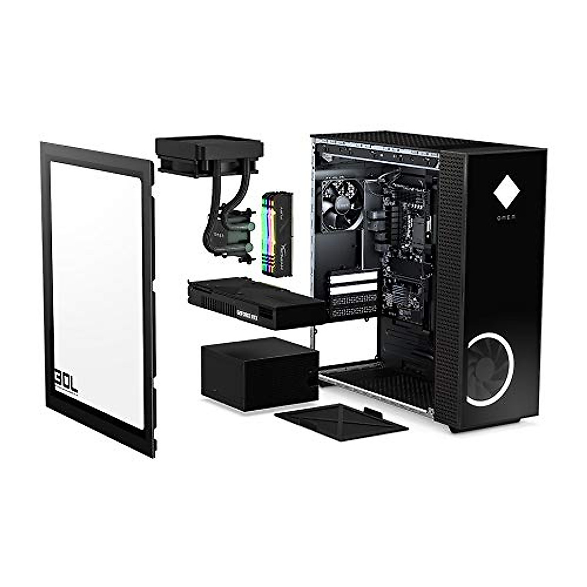 OMEN 30L Gaming Desktop PC (AMD Ryzen 9 5900X Processor RGB Liquid Cooled, NVIDIA RTX 3090 Graphics Card, 800 Watt PSU, Windows 10 Professional, 2TB PCIe SSD + 2TB HDD, 64GB HyperX RGB RAM)