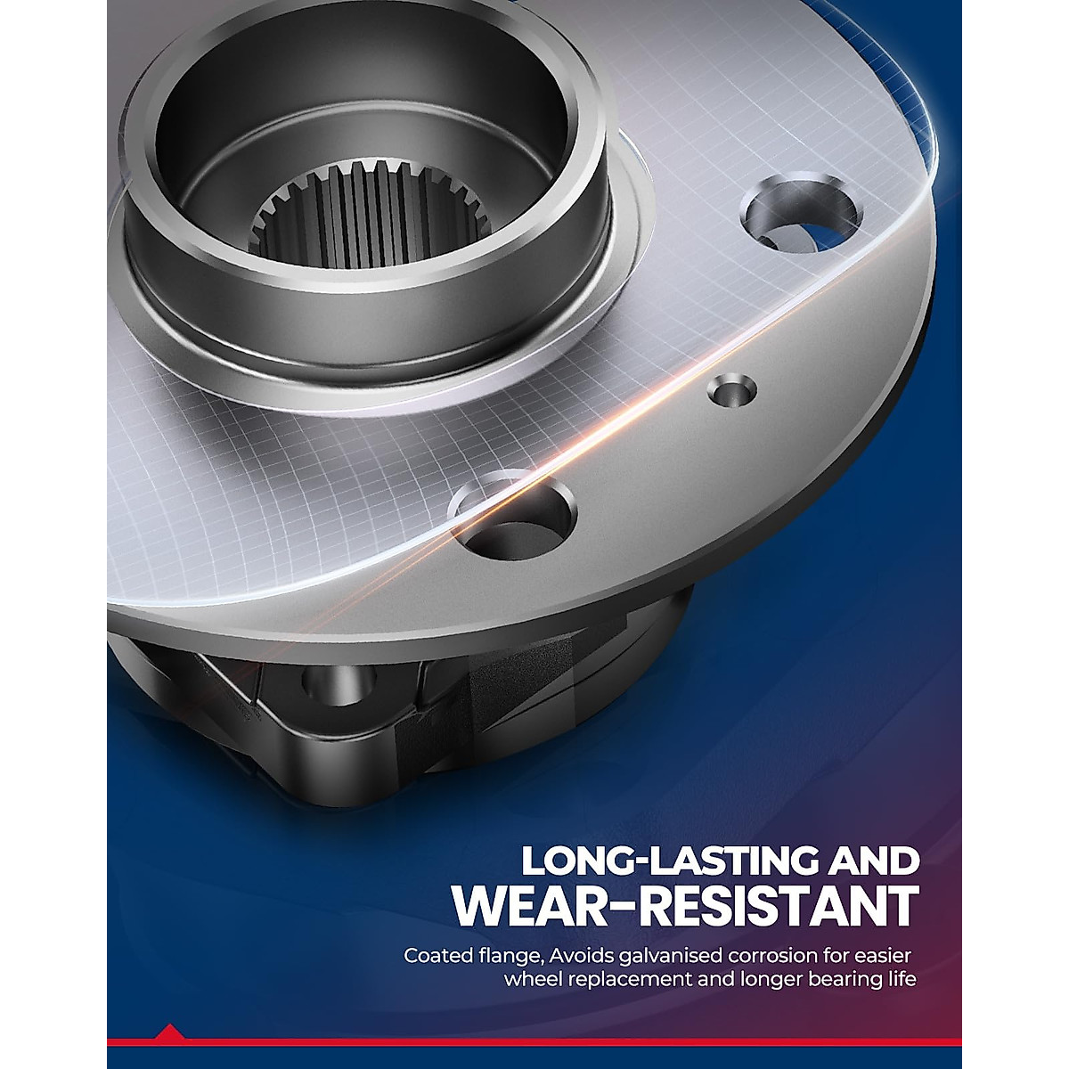 KAX 515058 Pair Front Wheel Bearing and Hub Assembly fit for 2001-2006 Chevy Silverado 2500 HD,for 2001-2006 GMC Sierra 1500,for 2001-2006 GMC Sierra 2500 HD,8 Lug w/ABS