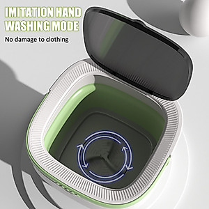 Portable Washing Machine, 9l Large Capacity, Foldable Washing Machine Suitable For Washing Small Clothes, Baby Clothes, Underwear, Socks, Pet Supplies, Apartments, Camping, Rv Travel Laundry- Green