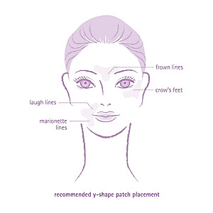 Toute Nuit Facial Wrinkle Patches, Face Tape, Y-Shape, Frown Lines, Around Eyes and Mouth, 20 Patches