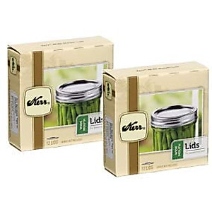 Kerr Mason Jar Lids. Wide Mouth, 12 Pack (Bands not Included) (Pack of 2)