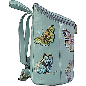 Anuschka Women’s Genuine Leather Backpack - Hand Painted Exterior - Butterfly Heaven