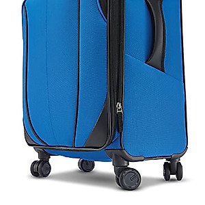 American Tourister 4 KIX 2.0 Softside Expandable Luggage with Spinners, Classic Blue, 2PC SET (Carry-on/Medium)