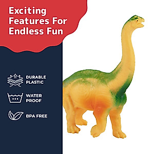 PREXTEX Dinosaur Toys for Kids 3-5 - 12 Dinosaur Figurines and Dinosaur Book for Kids with Sound - Realistic Toy Dinosaur Figures - Dino Toys with Sound Books for Kids