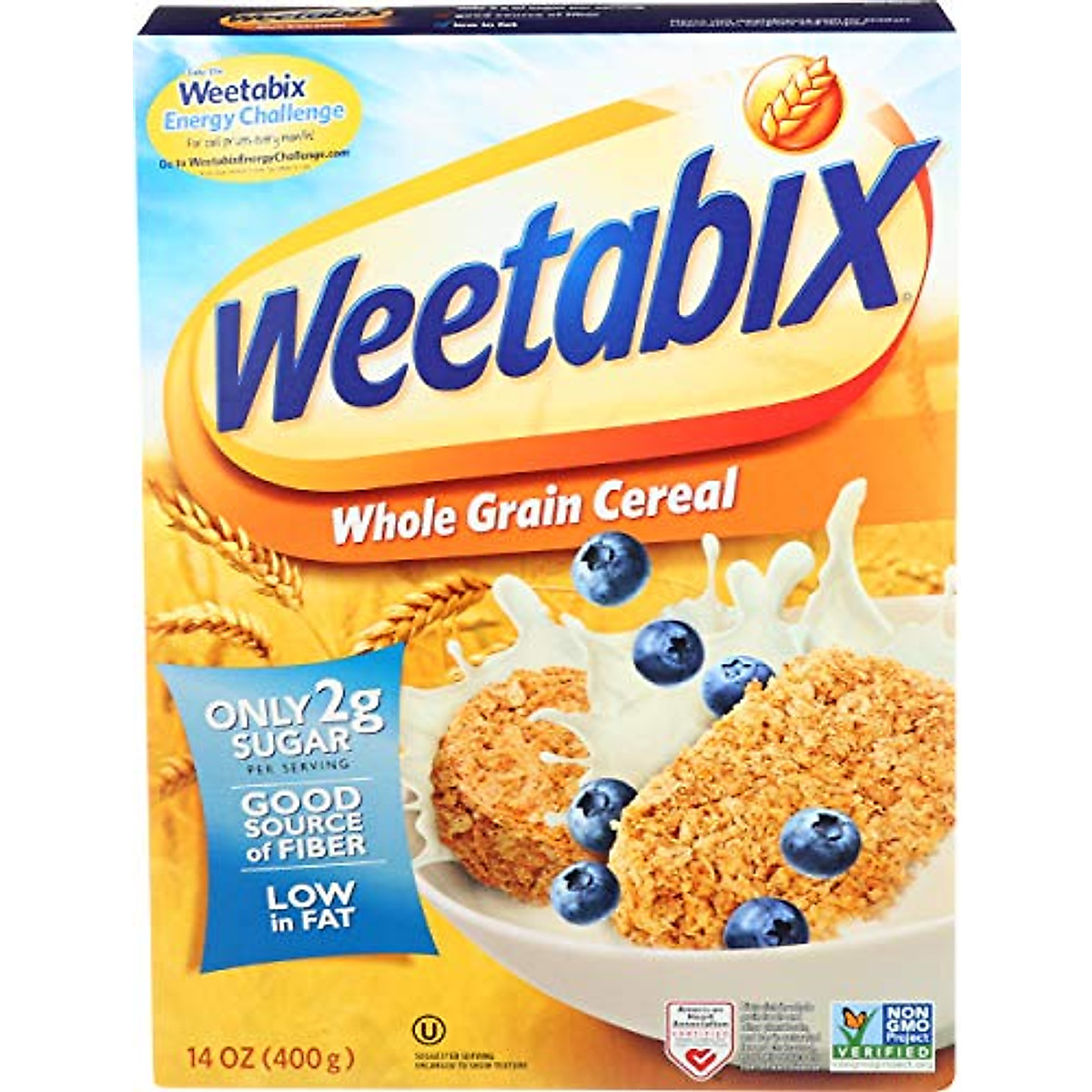 Weetabix Whole Grain Cereal Biscuits, Non-GMO Project Verified, Heart Healthy, Kosher, Vegan, 14 Oz Box