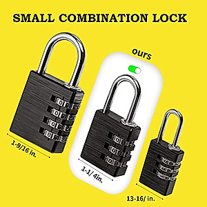 4 Pack Small Combination Lock，3 Digit Locker Lock with 9/16 in. Width Shackle，Small Combination Padlock for Luggage，Suitcase, Backpack