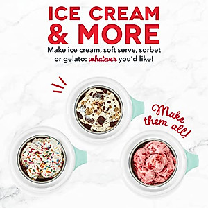 DASH My Mug Ice Cream Maker, for Ice Cream, Gelato, Sorbet, Frozen Yogurt, and Custom Mix-Ins, with (2) Bowls