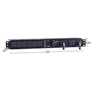 CyberPower MBP20A6 Maintenance Bypass PDU, 120V/20A, 6 Outlets, 1U Rackmount Black