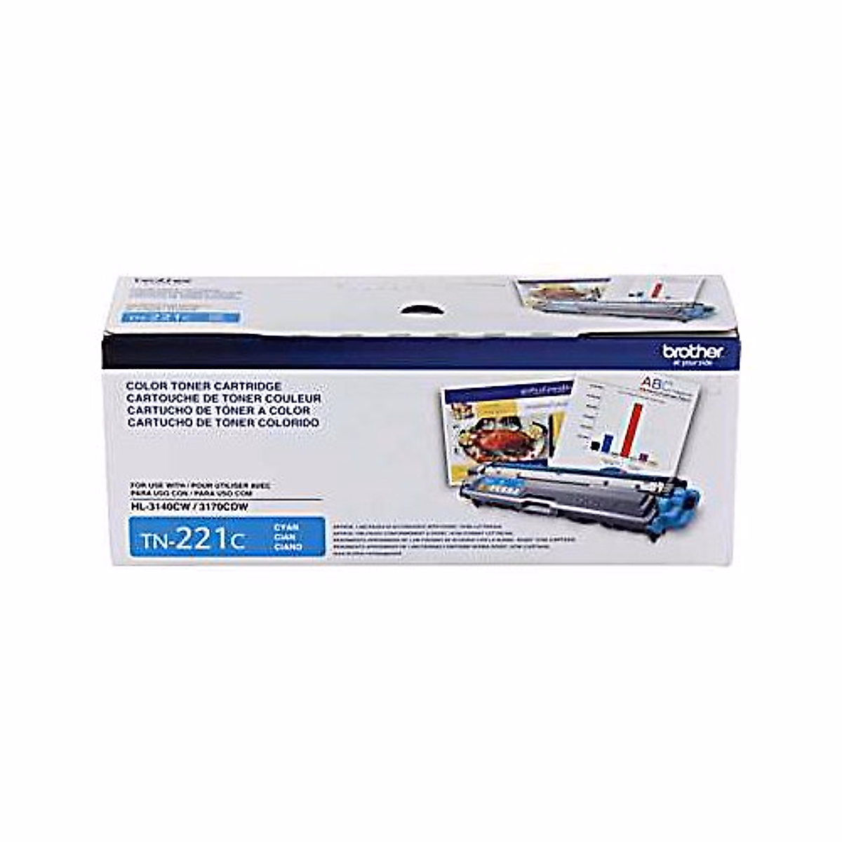 Brother Part# TN-221C Cyan Toner Cartridge (OEM) 1,400 Pages