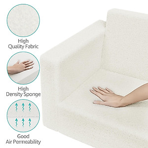 YENING Washable Toddler Couches That Fold Out Kids Couch Bed with Removable Cover Foldable Baby Sofa Chairs Comfy Toddlers 1-3