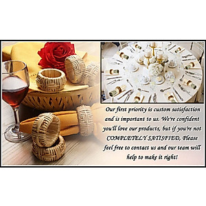 Napkin Ring Set of 4, Napkin Rings,Christmas Napkin Ring,Wedding Napkin Rings, Thanksgiving,Dining Napkin Rings with Plastic & Jute,Loving Napkin Ring- Natural White