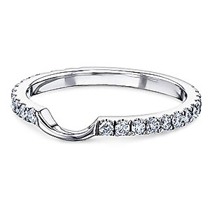 Kobelli 1/3ct.tw Diamond Notched Wedding Band 14k White Gold (62398 Series), 6.5