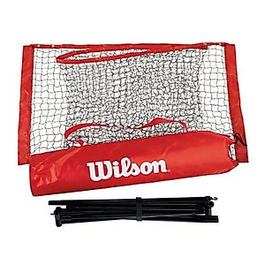 WILSON EZ Tennis Net (18-Feet),Black/Red