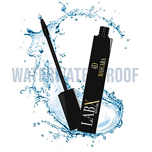 4D Waterproof Mascara – False Lash Effect, Lengthening & Volumizing – Carbon Black, 8 mL