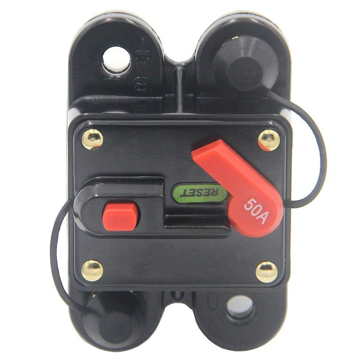 ANJOSHI Circuit Breaker 50amp 50A-300A with Manual Reset Home Solar System Fuse Holder for Car Audio and Amps Protection 12V-48V DC Reset Fuse Inverter Replace Fuses