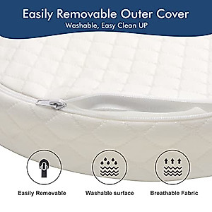 Wonder Living Baby Bassinet Mattress, Breathable, Hypoallergenic, Non-Toxic, Oval Shaped with Removal Waterproof Cover, 15" x 30" x 2''