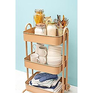 Storage- We R Memory Keepers- 3 Tier Cart- Tan/Oat