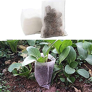 150 pcs Biodegradable Non-Woven Plant Nursery Bags Fabric Seedling Bags Plant Grow Bags for Home Garden Supply 3.93”x 4.72”