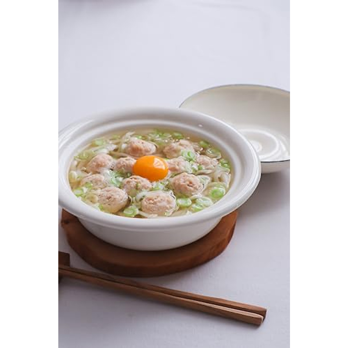 Nodahoro KO-21MW Heat-Resistant Pot, Enamel, Gas Fire/Induction Compatible, Large, Single Person Pot, Ramen, Udon, Made in Japan, Individual Pot, Coconabe, Milky White
