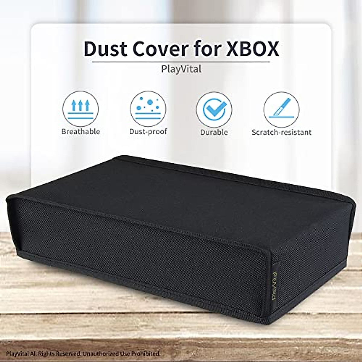 PlayVital Black Nylon Dust Cover for Xbox Series S Console, Soft Neat Lining Dust Guard, Anti Scratch Waterproof Cover Sleeve for Xbox Series S Console