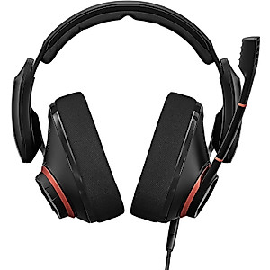 EPOS I SENNHEISER GSP 500 Wired Open Acoustic Gaming Headset, Noise-Cancelling Microphone, Adjustable Headband with Customizable Contact Pressure, Volume Control, PC + Mac + Xbox + PS4, Pro –Black/Red