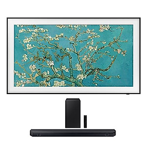 SAMSUNG QN75LS03BAFXZA 75 Inch The Frame 4K UltraHD Smart QLED TV with a HW-Q600C 3.1.2ch Soundbar and Subwoofer with Dolby Atmos (2022)