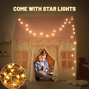 Wilwolfer Play Tent for Kids Indoor - Kids Play House Indoor Toddlers Play Tent Large Toddler Toy House Birthday Gift for Boys & Girls Playroom Decor (Pink Playhouse)