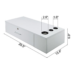 VEVOR White Salon Wall Mount Stations Styling Classic Locking Storage Beauty Salon Spa Equipment Barber Stations