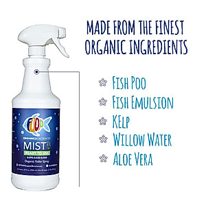 FOOP Mist - Organic Foliar Spray Made from Fish Manure (with Fresh Minty Scent) | Corrects & Prevents Plant Nutrient Deficiencies | Ready to Use, No Mixing Required (32oz)